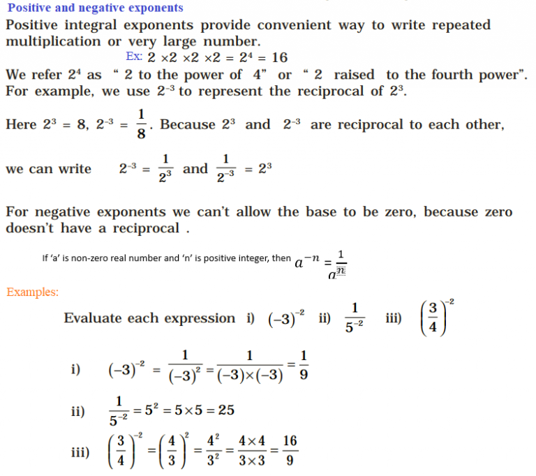 2.5 Positive and negative exponents – MicroMerits Online classes ...